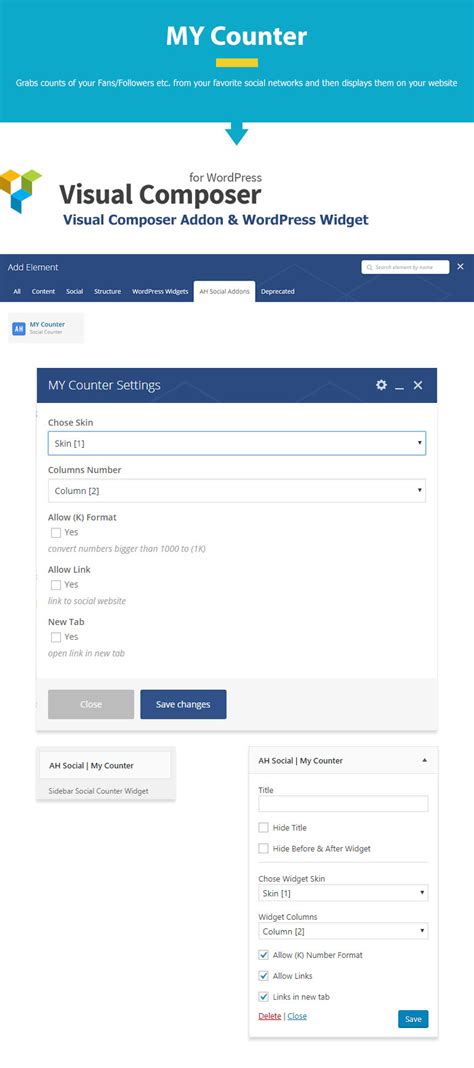 Social Counter Visual Composer Addon And Wordpress Widget By Abdohost