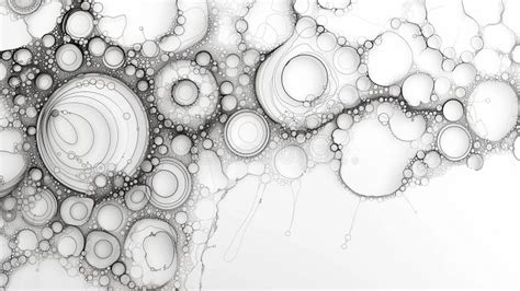 Abstract Black And White Pattern Of Interconnected Circles And Bubbles
