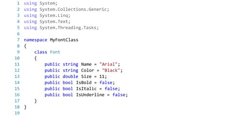 C Code For Font Class Text Editor Visual Studio 2015 Text Editor Programming Fonts