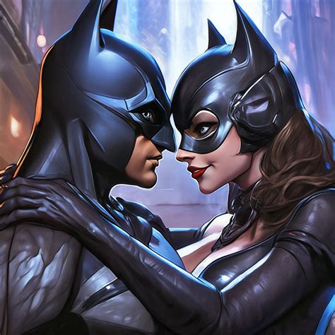Digital Artwork Comic Book Fantastic 1200k Couple Catwoman And