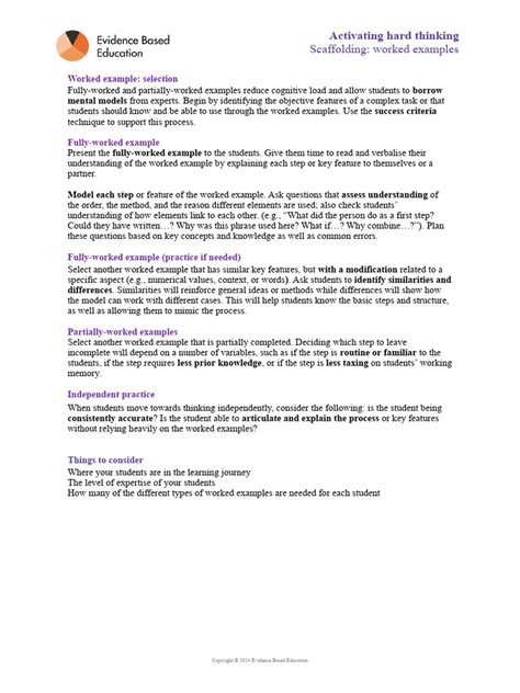 4 1 C3 Scaffolding Worked Examples Pdf Understanding Knowledge