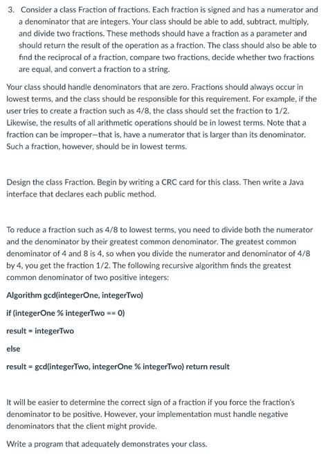 Solved 3 Consider A Class Fraction Of Fractions Each