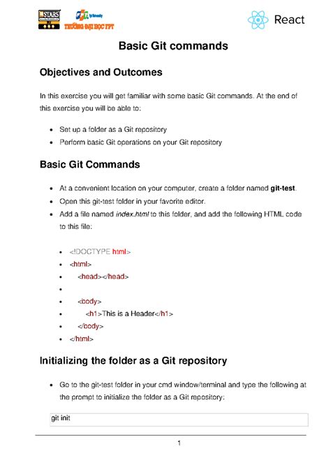 Exercise 2 Basic Git Commands Basic Git Commands Objectives And