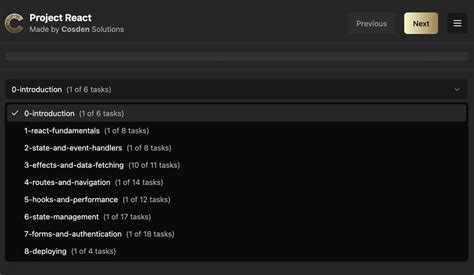 project react cosden solutions