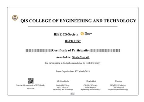 Nusrath Shaik On Linkedin Hackathon Ieee Qiscollege Techinnovation