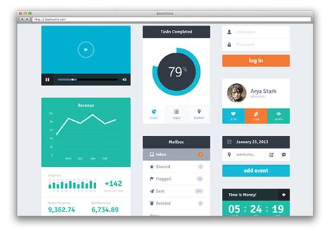 7 Flat Uikit Psd Images Flat Ui Design Flat Design Elements And Flat