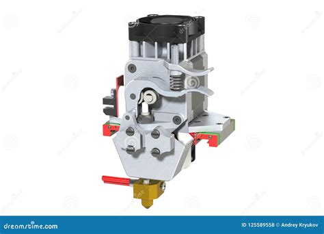 3d Model Of The Print Head 3d Printer This Is My Printer Project 3d Rendering 3d Illustration