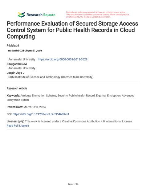 pdf performance evaluation of secured storage access control system