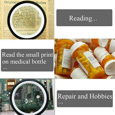 30x Jumbo Handheld Magnifying Glass W 3 Bright Led Light Illuminated