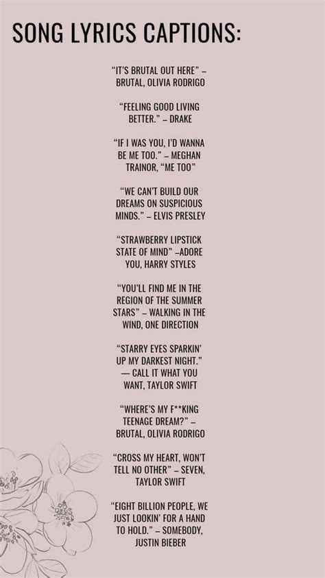 101 Song Lyrics Captions For Instagram Short Instagram Quotes Clever