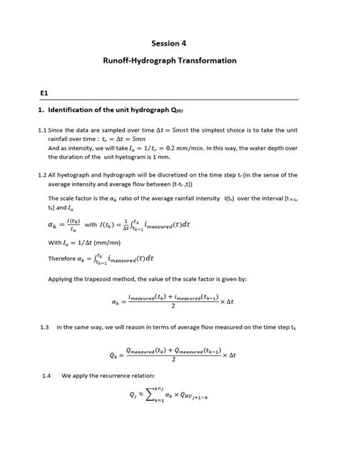 Solutionsession4e1e2runoffhydrographtransformation Pdf