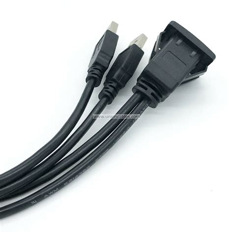 Dual USB 2 0 Cable Male To Female Mount Extension Cable