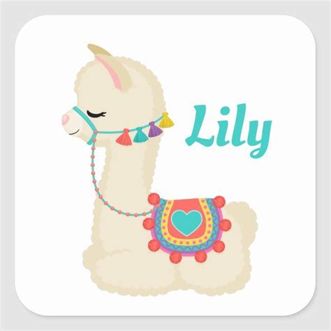 Personalized Llama Stickers Zazzle Llama Decor Llama Birthday