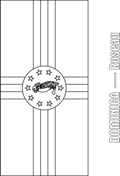 Dominica Flag Coloring Page