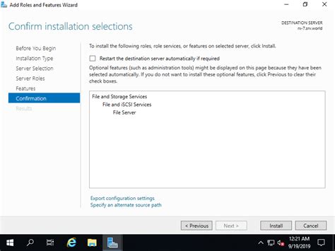 Windows Server 2019 File Server Install Server World