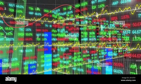 Image Of Stock Market And Statistical Data Processing Over World Map