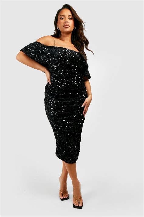 Black Sequin Dress Plus Size