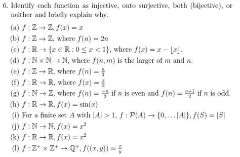 Solved Identify Each Function As Injective Onto Chegg Com
