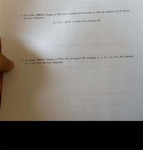 Solved Points DFA S Design An DFA That Recognizes Chegg Com