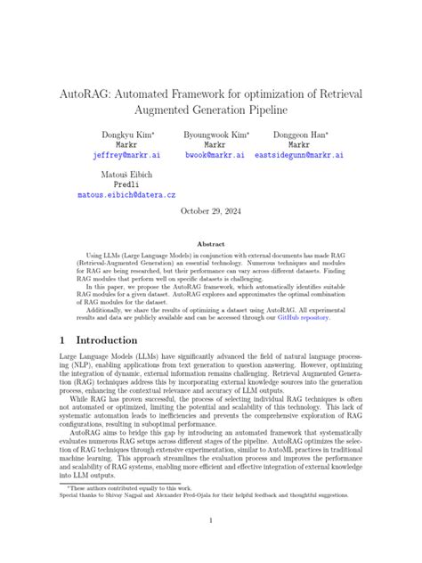 autorag automated framework for optimization of retrieval augmented