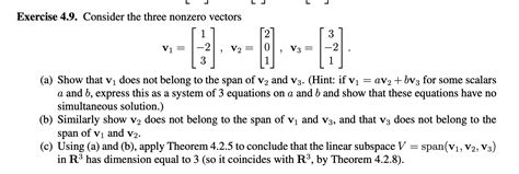 solved exercise 4 9 consider the three nonzero vectors [i]