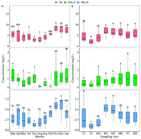 The Temporal A And Spatial B Variations In Concentrations Of Tn