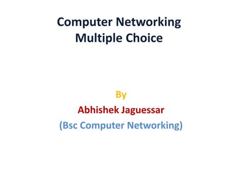 Computer Networking Multiple Choice Questions Pptx Computer