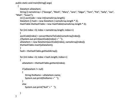 Solved Using Java Create A Hash Table To Contain Names