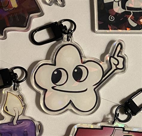 Happy Star Obs Acrylic Holographic Keychain Object Show Etsy