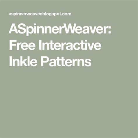 Free Interactive Inkle Patterns