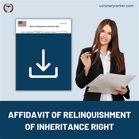 Affidavit Of Relinquishment Of Inheritance Right Template English Usnotarycenter