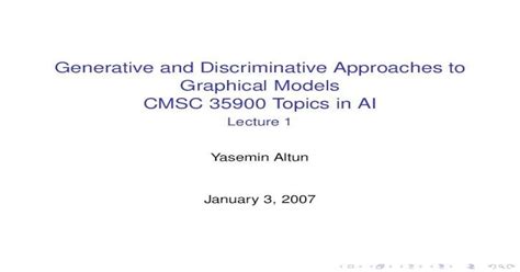 pdf generative and discriminative approaches to graphical altun