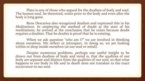 Monism And Dualism Pptx