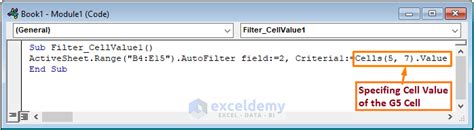 How To Filter Based On Cell Value Using Excel Vba 4 Methods
