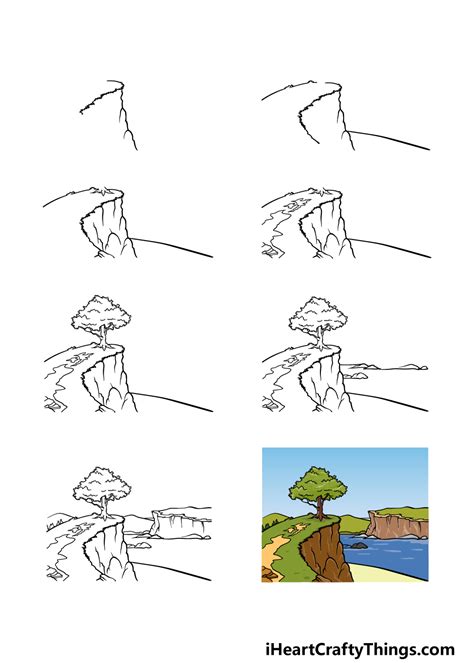 Cliff Drawing How To Draw A Cliff Step By Step