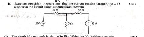 b state superposition theorem and find the current passing through the 3 Ω co 1 resistor in the