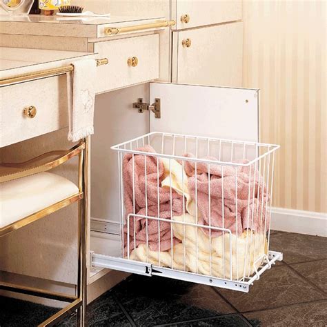 Rev A Shelf HRV Series Inch Wire Hamper White HRV S Rev A Shelf Laundry Hamper