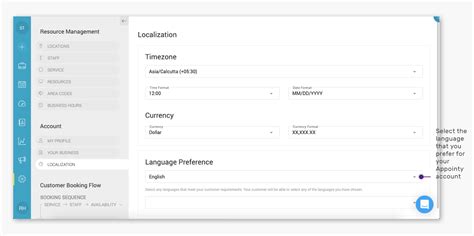 Adding Your Language Preference Appointy