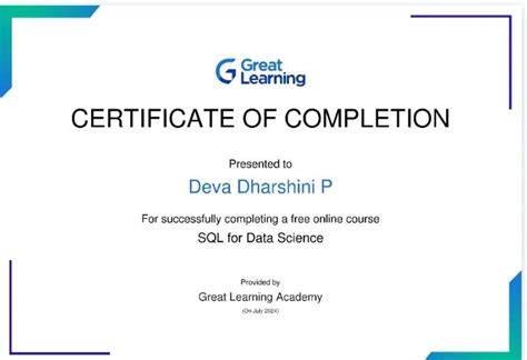 deva dharshini p on linkedin sql datascience greatlearning