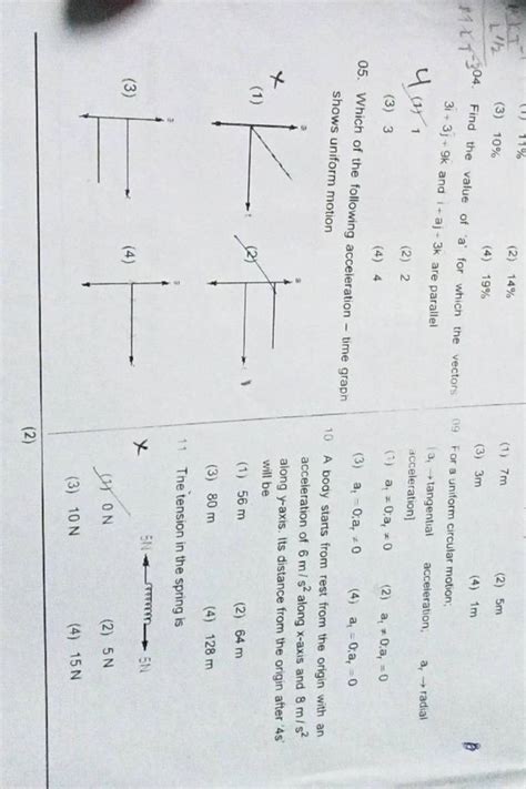 Which Of The Following Acceleration Time Graph ∣a1 → Tangential Acceler