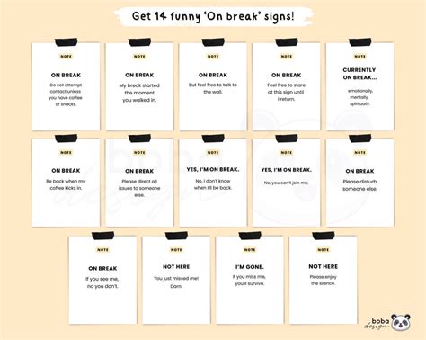 14 Funny On Break Signs Signs Printable Office Door And Desk Decor