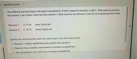 Solved Two Different Reactions Begin