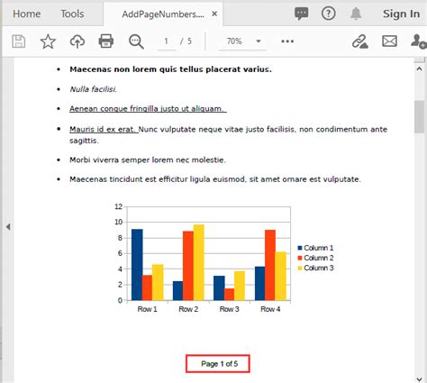 java add page numbers to existing pdf documents