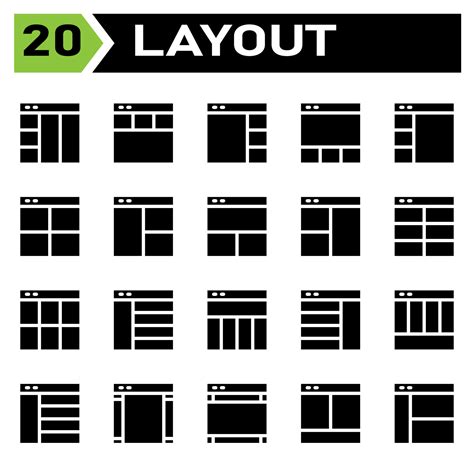Layout Icon Set Include Layout Grid Dashboard Interface User Interface Align Template