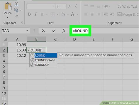 3 ways to round in excel wikihow