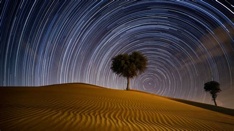 Desert Motion Long Exposure Beauty In Nature Concentric Star Trail