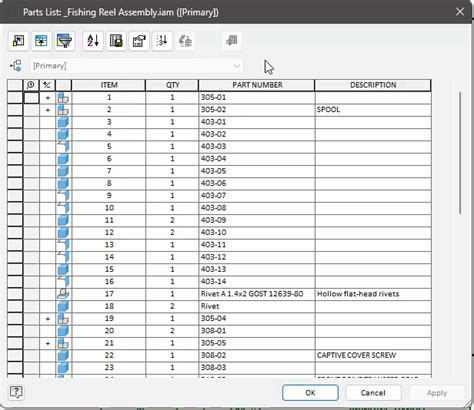 using autodesk inventor s bill of materials