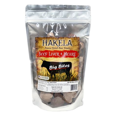 Hakela Beef Liver And Heart Big Bites Dog Treats 8oz Koda Pet Foods
