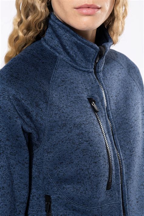 K9107 Heather Damesvest Met Rits Ontwerpen En Bedrukken Shirt Discounter