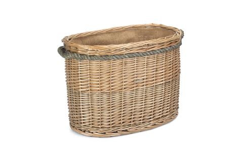 Set 2 Oval Rope Handled Log Baskets Storage And Organisation